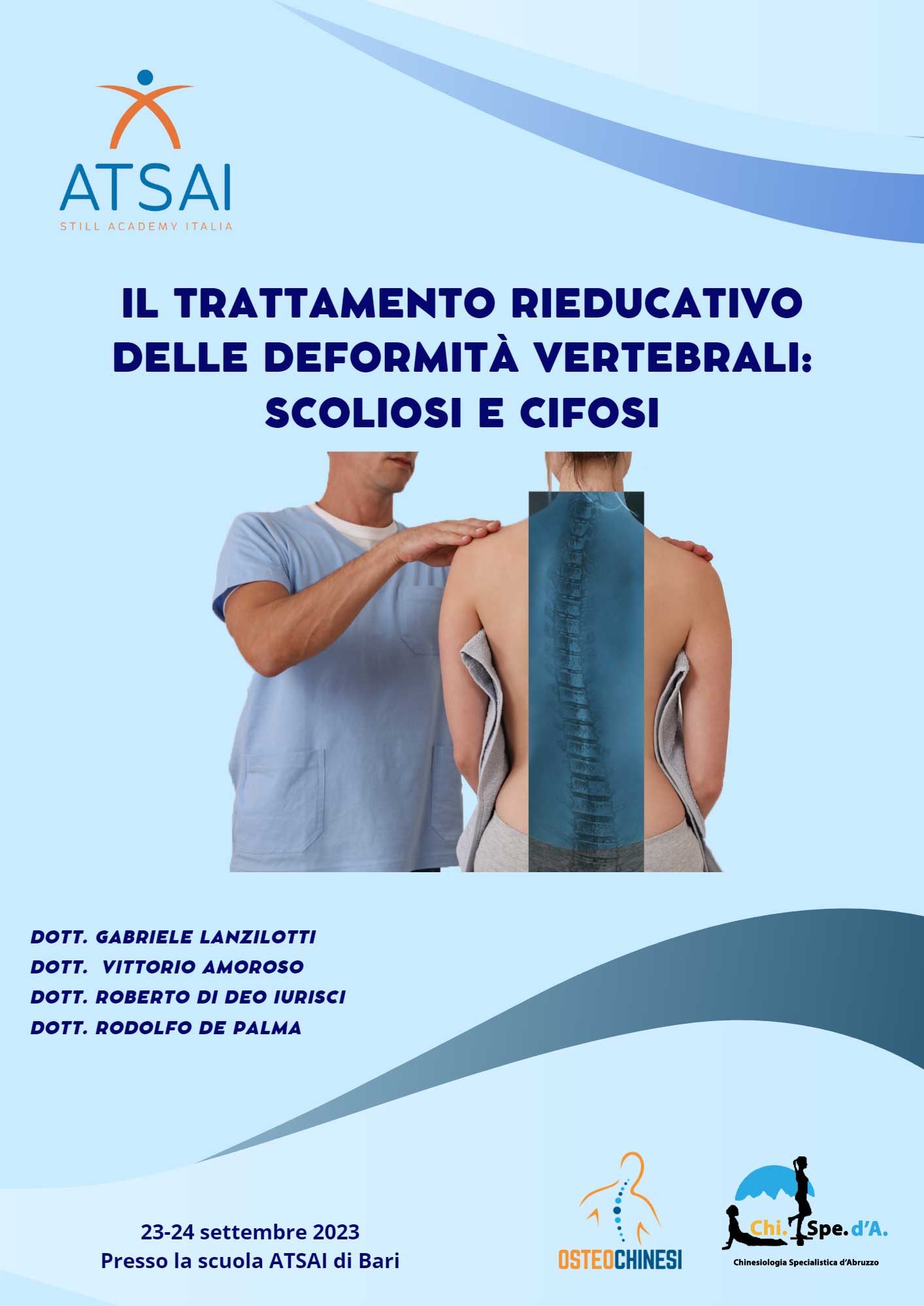 Corso Trattamento Deformità Vertebrali: Scoliosi e Cifosi - ATSAI